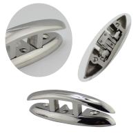 China Mirror Polished Marine Deck Mount Yacht Cable Folding Pull-up boat Cleat for sale