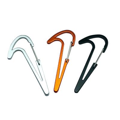 China 5cm aluminum d shape carabiner keychain in stocking customized color or logo be ok for sale