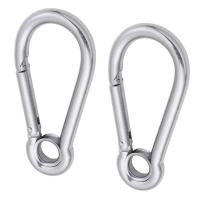 China strengthen steel D type Stainless steel 304 carabiner spring snap hook with eyelet 8x80mm for sale