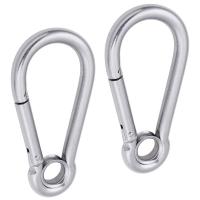 China strengthen steel D type Stainless steel 304 carabiner spring snap hook with eyelet 8x80mm for sale