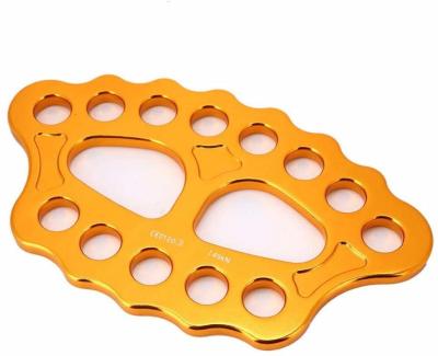 China Aluminum Alloy Paw Rigging Plate 15 Holes Multipliers Anchor Plate Climb Descender Climbing for sale
