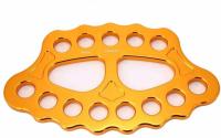 China Aluminum Alloy Paw Rigging Plate 15 Holes Multipliers Anchor Plate Climb Descender Climbing for sale