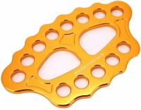 China Aluminum Alloy Paw Rigging Plate 15 Holes Multipliers Anchor Plate Climb Descender Climbing for sale