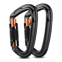 China Durable Equipment Safe D-Shape Lightweight 7075 Aluminum Alloy Multi Tool 24KN Auto Lock with Twistlock Design Carabiner for sale