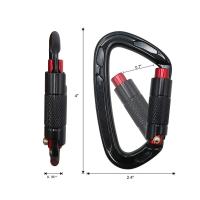 China Durable Equipment Safe D-Shape Lightweight 7075 Aluminum Alloy Multi Tool 24KN Auto Lock with Twistlock Design Carabiner for sale