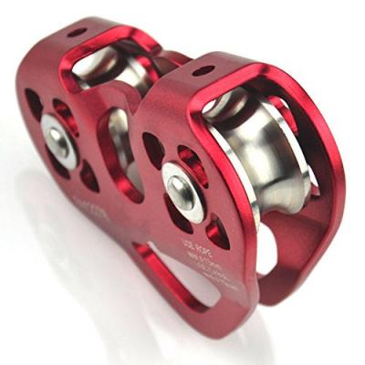 China Mountaineering Climbing Rock 30KN / 6700lbs Zip Line/Wire Cable Trolley Pulley Double Pulley for sale