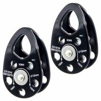 China Wholesale Rigging Rescue Aluminum Double Swing Cheek Pulley for Climbbing for sale