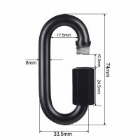 China D Shape Locking Carabiner,Black Quick Links,4 PCS Chain Links,Heavy Duty Durable Chain Connector,Black for sale