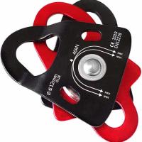 China Rescue Pulley Aluminium Magnesium Alloy Climbing Pulley Heavy Duty Single Swivel Rope Pulley for Block Climbing Safety Equipment for sale