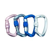 China 25KN Heavy Duty Aluminum Twist Lock - Auto Locking Rock Climbing Carabiner Clip for sale