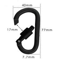 China Keychain Clip, Spring Snap Key Chain Clip Hook with Screw Gate Buckle, Aluminum Carabiner D Shape Carabiners for sale