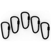 China Keychain Clip, Spring Snap Key Chain Clip Hook with Screw Gate Buckle, Aluminum Carabiner D Shape Carabiners for sale