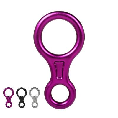 China 35KN Rappelling Gear Figure 8 Descender, Rappel Gear Downhill Ring Equipment Rock Climbing Belaying Device for sale