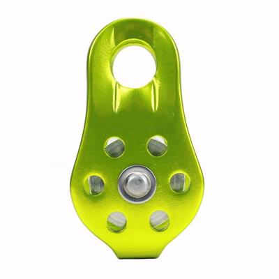China 20KN Micro Climbing Pulley General Purpose Small Aluminum Rope Pulleys for Rescue for sale