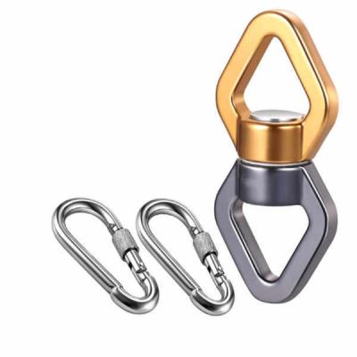 China Swing Swivel, 360 Free Rotation Aluminum Alloy Swing Spinner with 2 Free Climbing Carabiners for Outdoor Activity for sale