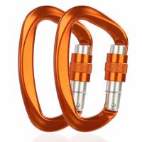 China Locking Carabiner Climbing Carabiner CE Certified D Shape Screw Gate Aluminum Carabiner for sale