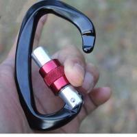 China Locking Carabiner Climbing Carabiner CE Certified D Shape Screw Gate Aluminum Carabiner for sale