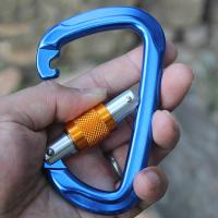 China Carabiner Clip Aluminum D-Ring Locking durable Strong and Light Hammock Carabiners Clip Set for Outdoor Camping Screw Gate Lock for sale