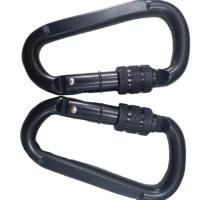 China Steel Auto Lock D-Shaped Carabiner For Camping Hiking Yoga Rigging, Rescue, Industrial for sale