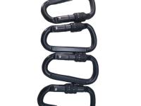 China Steel Auto Lock D-Shaped Carabiner For Camping Hiking Yoga Rigging, Rescue, Industrial for sale