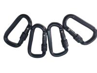 China Steel Auto Lock D-Shaped Carabiner For Camping Hiking Yoga Rigging, Rescue, Industrial for sale