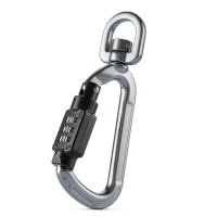 China Safety 3 Digit Password Combination Aluminum Screw Swivel Metal Snap Combination TSA Lock Hook for sale