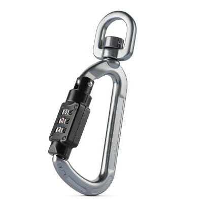 China Safety 3 Digit Password Combination Aluminum Screw Swivel Metal Snap Combination TSA Lock Hook for sale