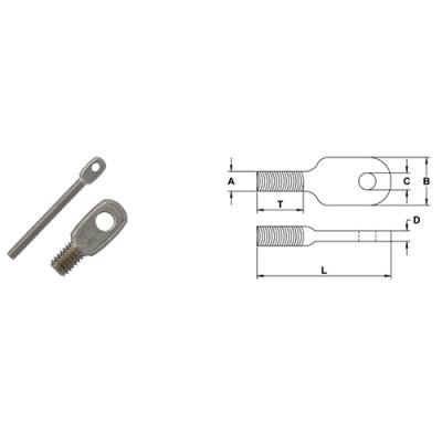 China Stainless Steel Threaded Eye Tabs for sale