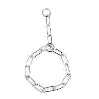China Stainless Steel or Chrome Plated Long Link Choke Chain Dog Fur Saving Collar for sale