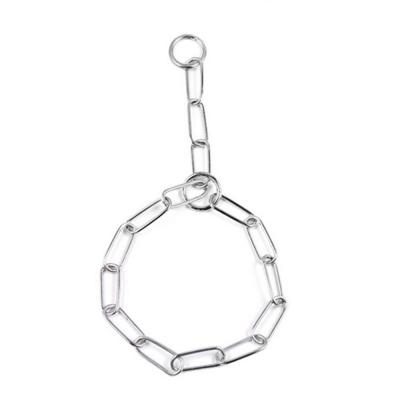 China Stainless Steel or Chrome Plated Long Link Choke Chain Dog Fur Saving Collar for sale