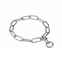 China Stainless Steel or Chrome Plated Long Link Choke Chain Dog Fur Saving Collar for sale
