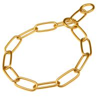 China Stainless Steel or Chrome Plated Long Link Choke Chain Dog Fur Saving Collar for sale