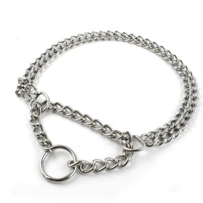 China Durable Stainless Steel Pet Dog Training Martingale Pinch Metal Slip Choke Collar for sale