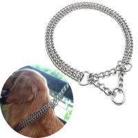 China Durable Stainless Steel Pet Dog Training Martingale Pinch Metal Slip Choke Collar for sale