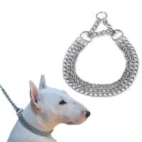 China Durable Stainless Steel Pet Dog Training Martingale Pinch Metal Slip Choke Collar for sale