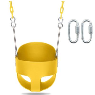 China High Back Full Bucket Swing Seat for Toddler with Plastic Coated Chains and Carabiners for sale