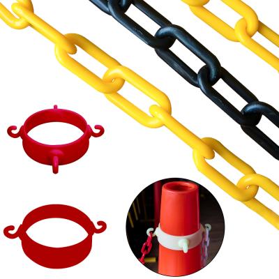 China Red blue black color plastic cone chain connector accessories with 2 hooks traffic safety equipment for sale