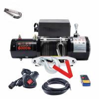 China off road 12V/24V 4*4 car electric winch 6000lbs with synthetic rope for sale