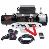 China Factory price off road 12V/24V 4*4 car electric winch 9500lbs with synthetic rope for sale
