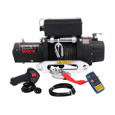 China Off road recovery 12V/24V 4*4 car electric winch 6000lbs with steel rope for sale