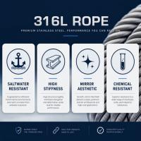 China High Tensile and Quality 7X7 316L Stainless Steel Wire Rope for Marine and Construction for sale