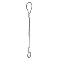 China Single Leg Stainless Steel Wire Rope Sling 3/8 Inch 10 Foot 304 Grade 7x19 Thimbled Eye for sale