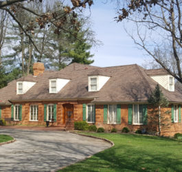 brick home roof color