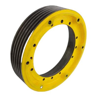 China Elevator Cast Traction Wheel Deflector Sheave Steel Material Traction Pulley for sale
