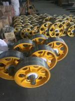 China Cast Iron Elevator Traction Pulley Deflector Sheave Rope Wheel 200-1000mm for sale