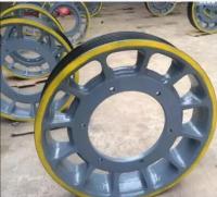 China Cast Iron Elevator Traction Pulley Deflector Sheave Rope Wheel 200-1000mm for sale