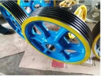 China Cast Iron Elevator Traction Pulley Deflector Sheave Rope Wheel 200-1000mm for sale