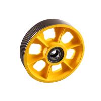 China Cast Iron Elevator Traction Pulley Deflector Sheave Rope Wheel 200-1000mm for sale
