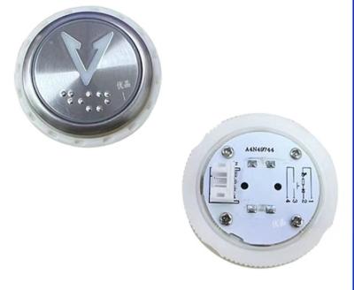 China Elevator Switch Button A4N49744 Circular Braille Button DC24V Stainless Steel for sale