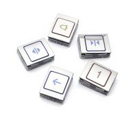 China Elevator Call Button Square Push Button Switch Stainless Steel DC24V LED Backlit Spare Parts for sale